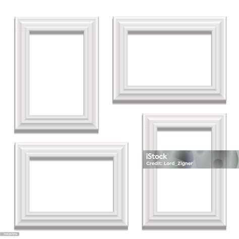 White Classis Frame Set On The Wall Vector Illustration Stock Illustration Download Image Now