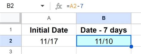 How To Subtract Days From A Date By Subtracting Numbers In Google