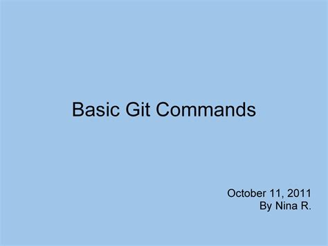 Basic Git Commands Speaker Deck