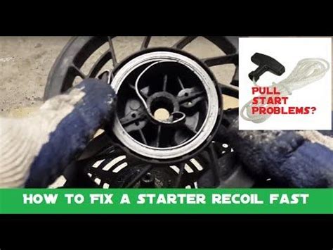 How To Fix A Pull Starter Recoil Spring And Replace A Stuck Or Limp Pull Cord YouTube Fix It