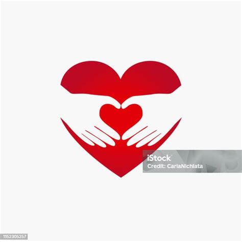 심장 벡터를 수용 하는 손 도움 또는 자선 아이콘 엠 블 럼 디자인 개념에 대한 스톡 벡터 아트 및 기타 이미지 개념