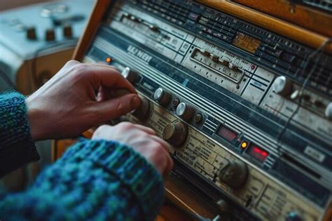 Premium AI Image A Person Adjusting The Knobs On An Analog Radio
