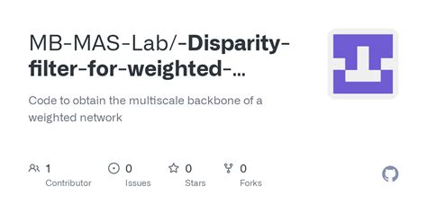 Github Mb Mas Lab Disparity Filter For Weighted Networks Code To Obtain The Multiscale