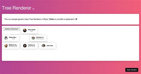 React Tree Renderer Codesandbox