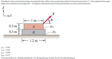 Solved Two Blocks Rest On A Horizontal Surface One Atop The