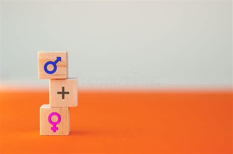 Concepts Of Gender Equality Wooden Cubes With Gender Symbols Sign