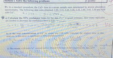 Solved P1 In A Standard Procedure The Ca2 Ions In A Serum