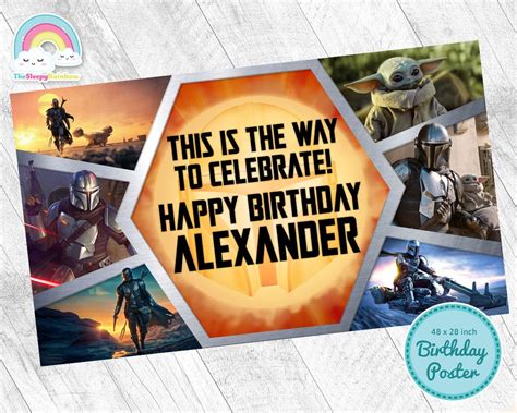 The Mandalorian Happy Birthday Sign Big Poster Star Wars Mandalorian