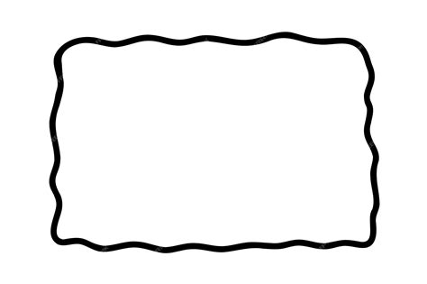 Premium Vector Rectangle Frame Doodle Wavy Curve Deformed Textured Frame Border Sketch Vector