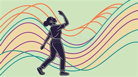 Energetic Person Dancing With Abstract Lines Dynamic Movement Vector