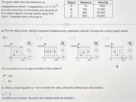 solved distance velocity 13 1400 ≈ the given table lists the