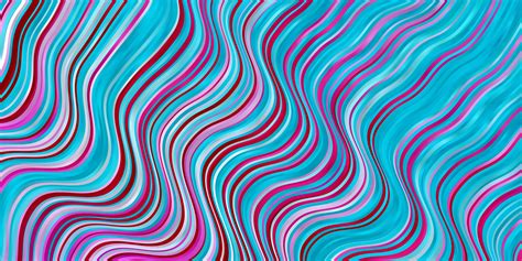 Light Blue Red Vector Layout With Wry Lines Illustration In Halftone Style With Gradient Curves