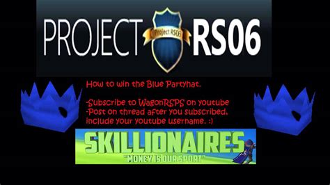 [projectrs06] blue partyhat giveaway by skillionaires youtube