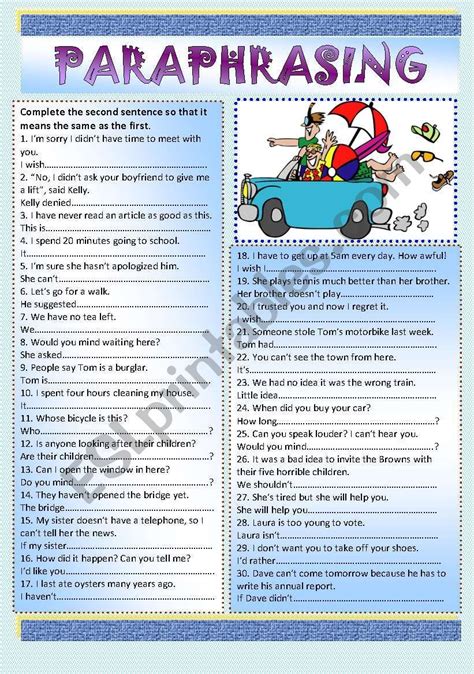 30 Sentences To Paraphrase The Key Is Included I Hope You Like It