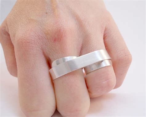 Sterling Silver Two Finger Ring Etsy
