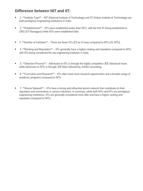 Difference Between Nit And Iit Pdf