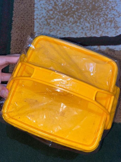 Tupperware Oren Twin Tulip Ungu Set Tempat Makan Toples Plastik Kitchen Appliances Di Carousell