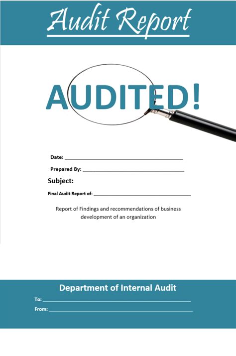 Internal Audit Plan Template Free Word And Excel Templates