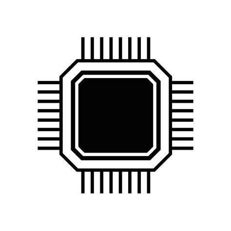 Central Processing Unit Icon Design Microchip Sign And Symbol Computer Element Vector