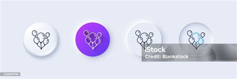 풍선 선 아이콘입니다 놀이 공원 또는 파티 표지판 선 아이콘 벡터 3차원 형태에 대한 스톡 벡터 아트 및 기타 이미지 3차원 형태 고급 그라데이션 Istock