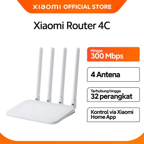 Official Xiaomi Mi Router 4c 4 Antena Omnidirectional Memori 64 Mb