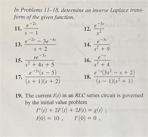 Solved In Problems Determine An Inverse Laplace Chegg