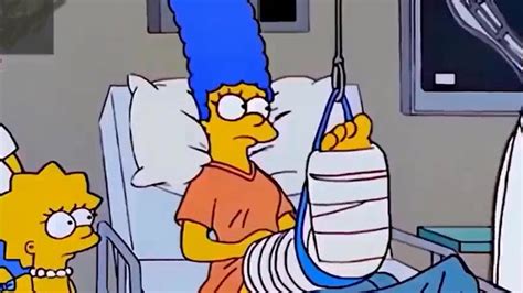 심슨 마지는 가족과 함께 스키를 타다가 넘어져 다리가 부러졌습니다 Youtube