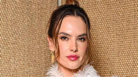 Alessandra Ambrosio Flaunts Her Incredible Figure In A Daring White Feathered Co Ord While