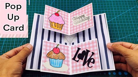 Diy Birthday Pop Up Card การ์ดป๊อปอัพวันเกิดแบบง่ายๆ แม่เนย น้องพอสdiy Youtube