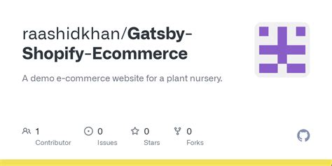 Github Raashidkhangatsby Shopify Ecommerce A Demo E Commerce