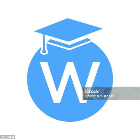 편지 W 교육 로고 템플릿 교육 졸업 모자를 사용한 교육 로고 타입 개념 개념에 대한 스톡 벡터 아트 및 기타 이미지 개념 공부 교사 교육 관련 직업 Istock