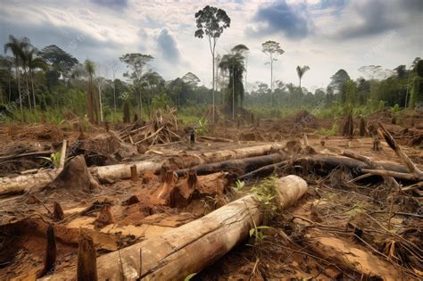 Premium Ai Image Deforestation Leads To Erosion And Soil Loss Which