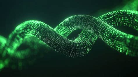 A Glowing Green Digital Wave Composed Of Binary Code Symbolizing