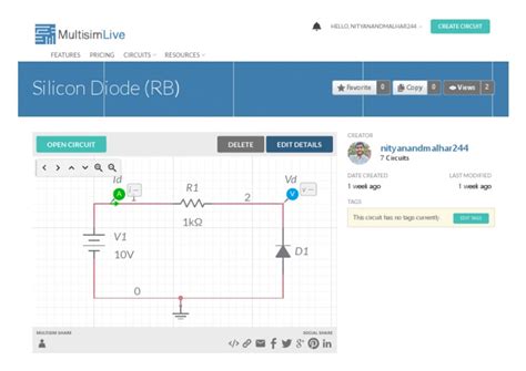 Silicon Diode Rb Multisim Live Pdf