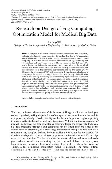 Pdf Research On Design Of Fog Computing Optimization Model For