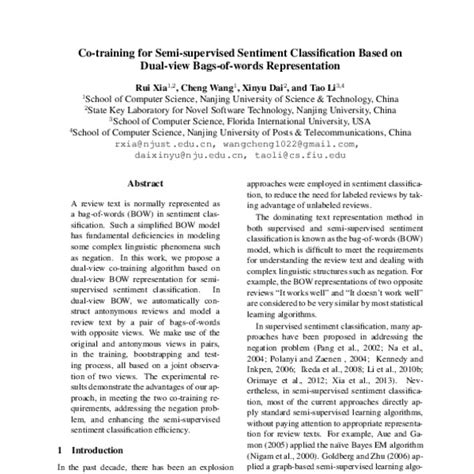 Co Training For Semi Supervised Sentiment Classification Based On Dual