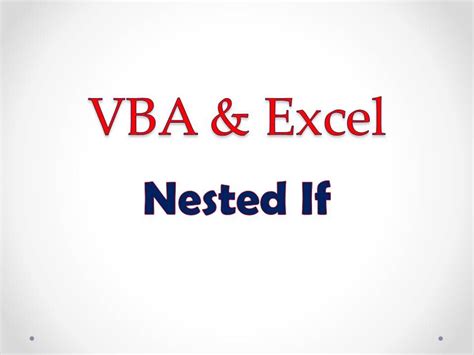 VBA Excel Lesson 4 Nested If YouTube