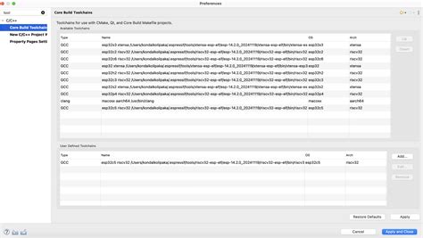 How To Add A Preview Or Custom Esp Idf Target In The Ide Manual Configuration — Espressif