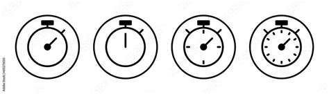 Stopwatch Icon Set Illustration Timer Sign And Symbol Countdown Icon Period Of Time Stock