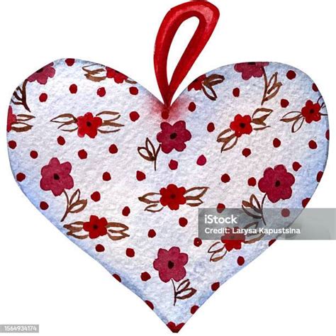 수채화 하트 발렌타인 데이 레드 퍼플 바이올렛 하트 세트 해피 발렌타인 데이 카드 나무와 패브릭 하트 삽화 세트입니다 손으로 그린 다양한 하트들이 하얀 종이 배경에 분리되어