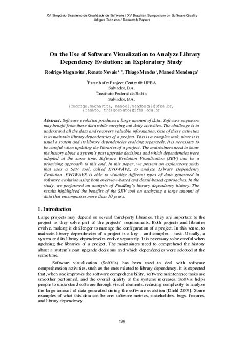 Pdf On The Use Of Software Visualization To Analyze Library Dependency Evolution An