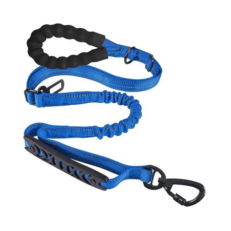 Reflective Shock‑absorbing Dog Leash With Car Seatbelt Tactical Bungee