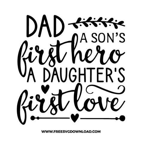 Dad A Sons First Hero SVG PNG Fathers Day SVG Free SVG Download