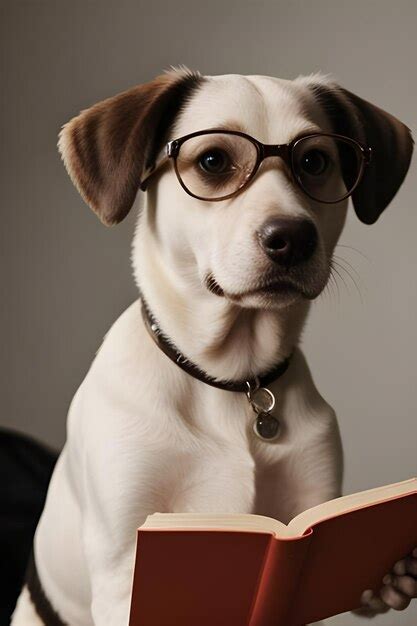 A Stylish Dog Wearing Glasses Premium Ai Generated Image