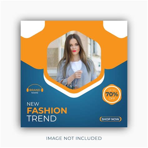 새로운 트렌드 패션 판매 소셜 미디어 게시물 템플릿 프리미엄 벡터