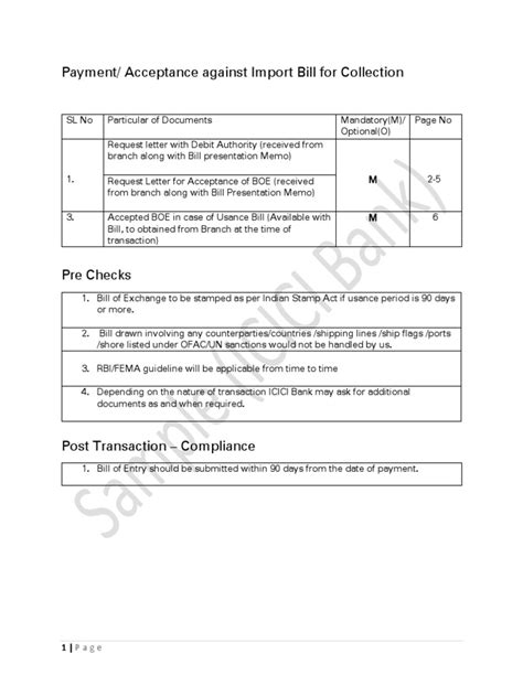 Sample Import Bill For Collection Pdf Payments Debits And Credits