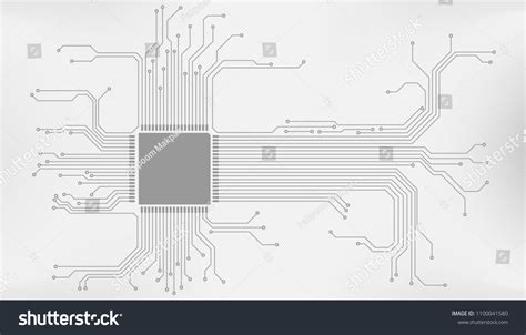 Circuit Board Cpu Microprocessor Interface Connection Stock Vector Royalty Free 1100041580