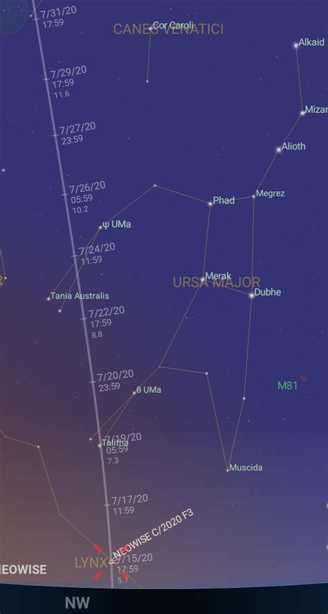 Finder Chart For Comet C 2020 F3 Neowise Astronomical League Of The Philippines Inc Alp