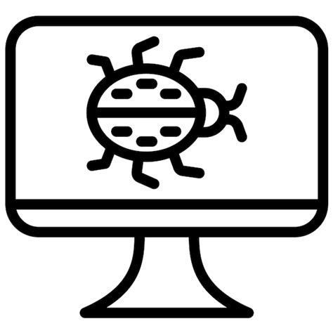 Premium Vector A Computer Monitor With A Bug On It And A Monitor With A Picture Of A Bug On It