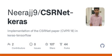 Github Neerajj Csrnet Keras Implementation Of The Csrnet Paper Cvpr In Keras Tensorflow